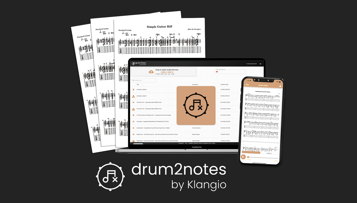 Drum2Notes - Turn your Drums into Notes| Klangio